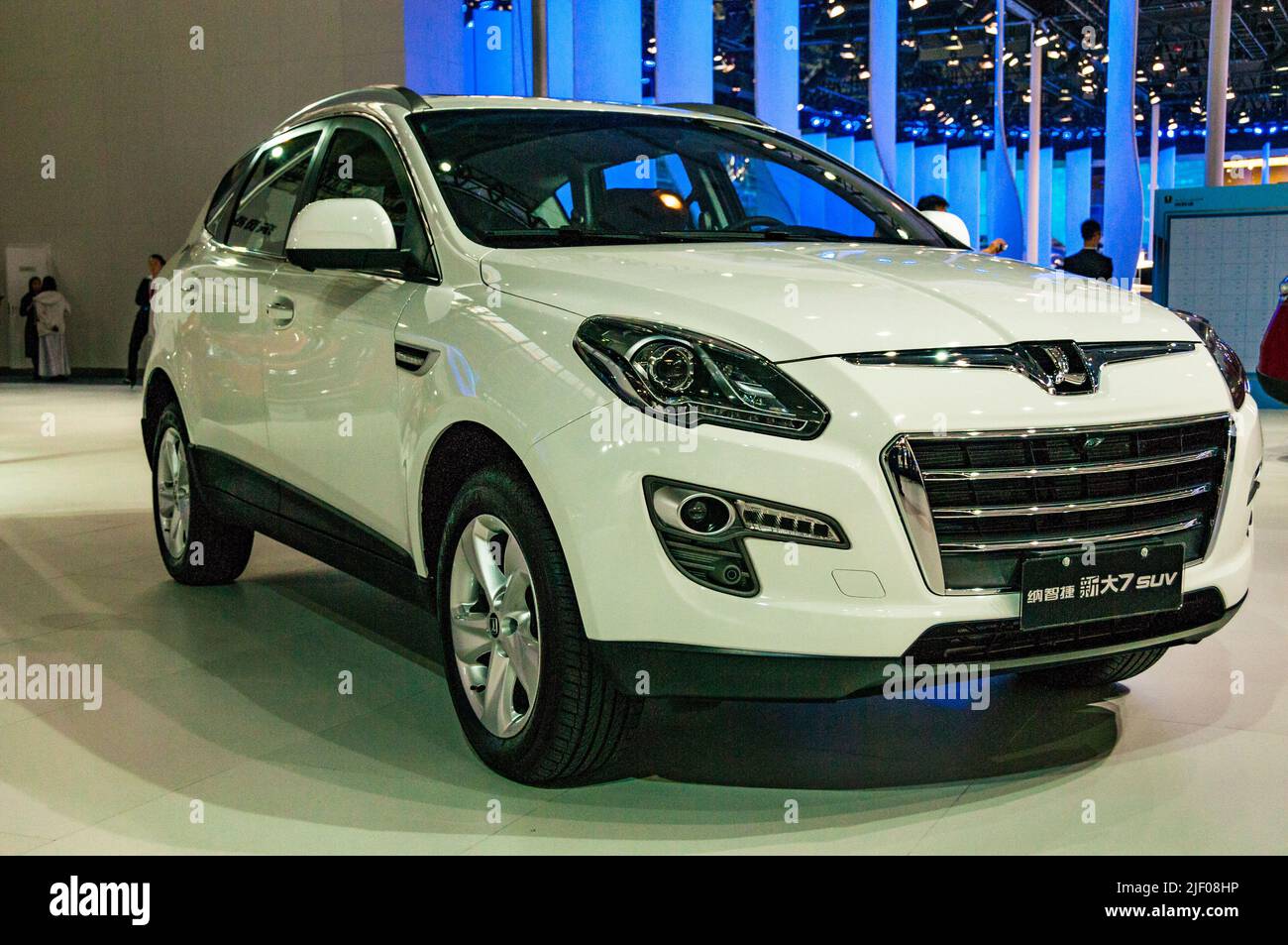 Luxgen L7 facelift on display at the 2014 Guangzhou Auto Show Stock ...