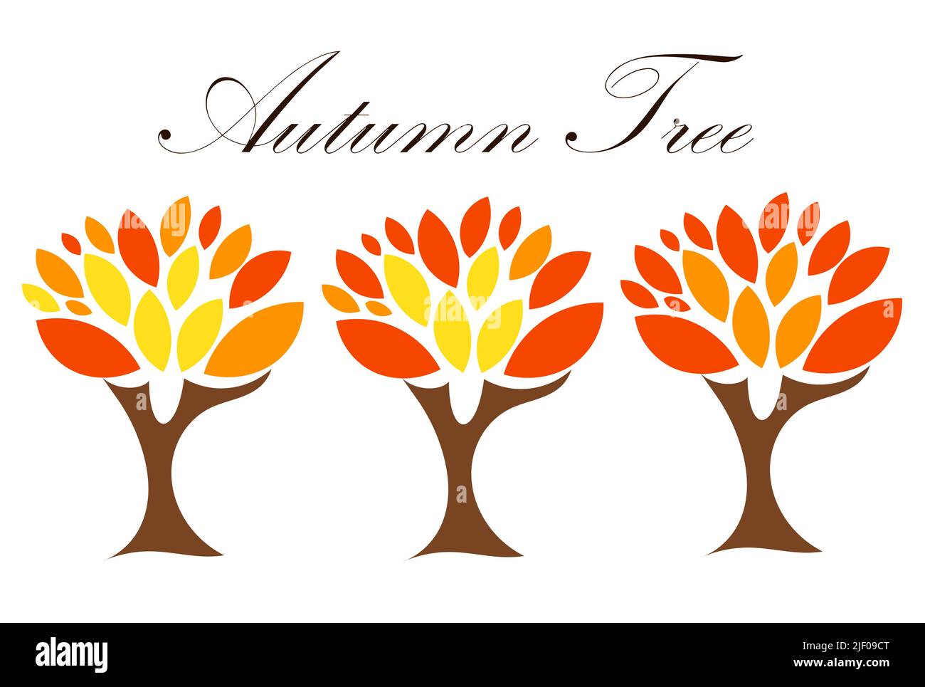 Autumn trees with colorful leaves. Three stages Stock Vector Image ...