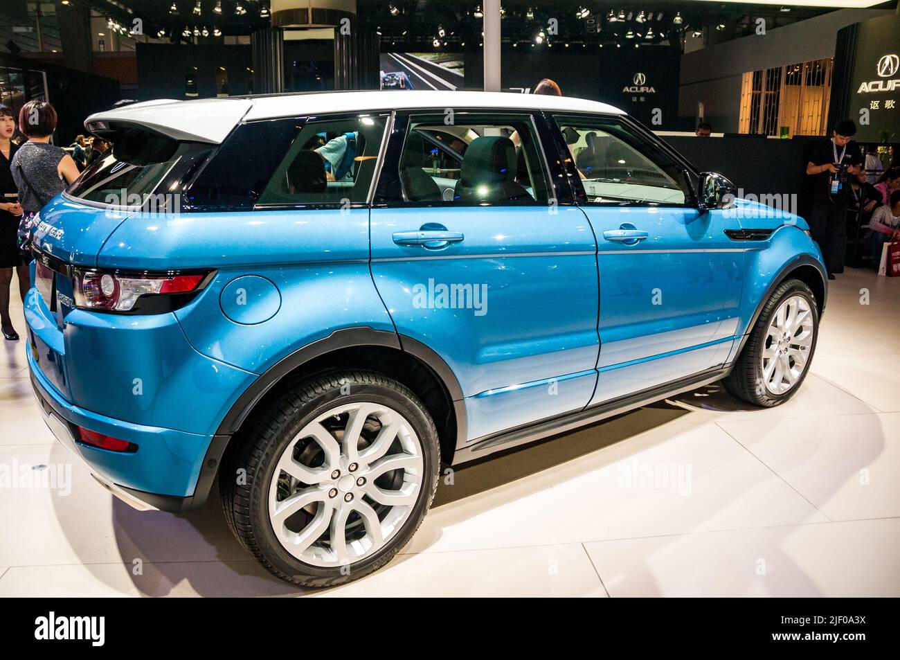 Chinese produced Range Rover Evoque on display at the 2014 Guangzhou ...