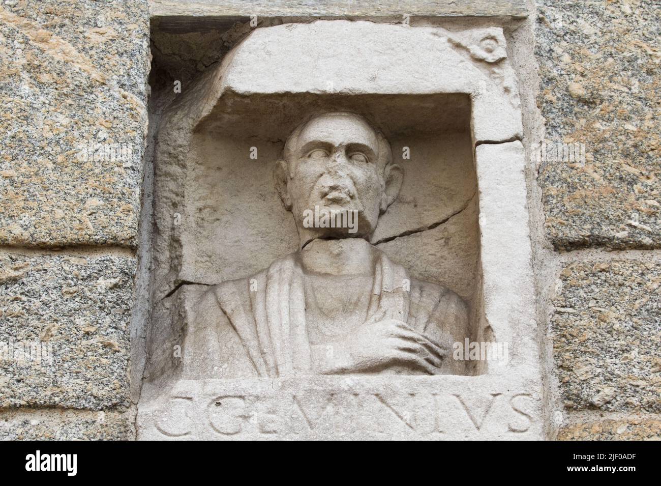 Old Milan - Roman tombstone - The arches of Porta Nuova, a gateway in ...