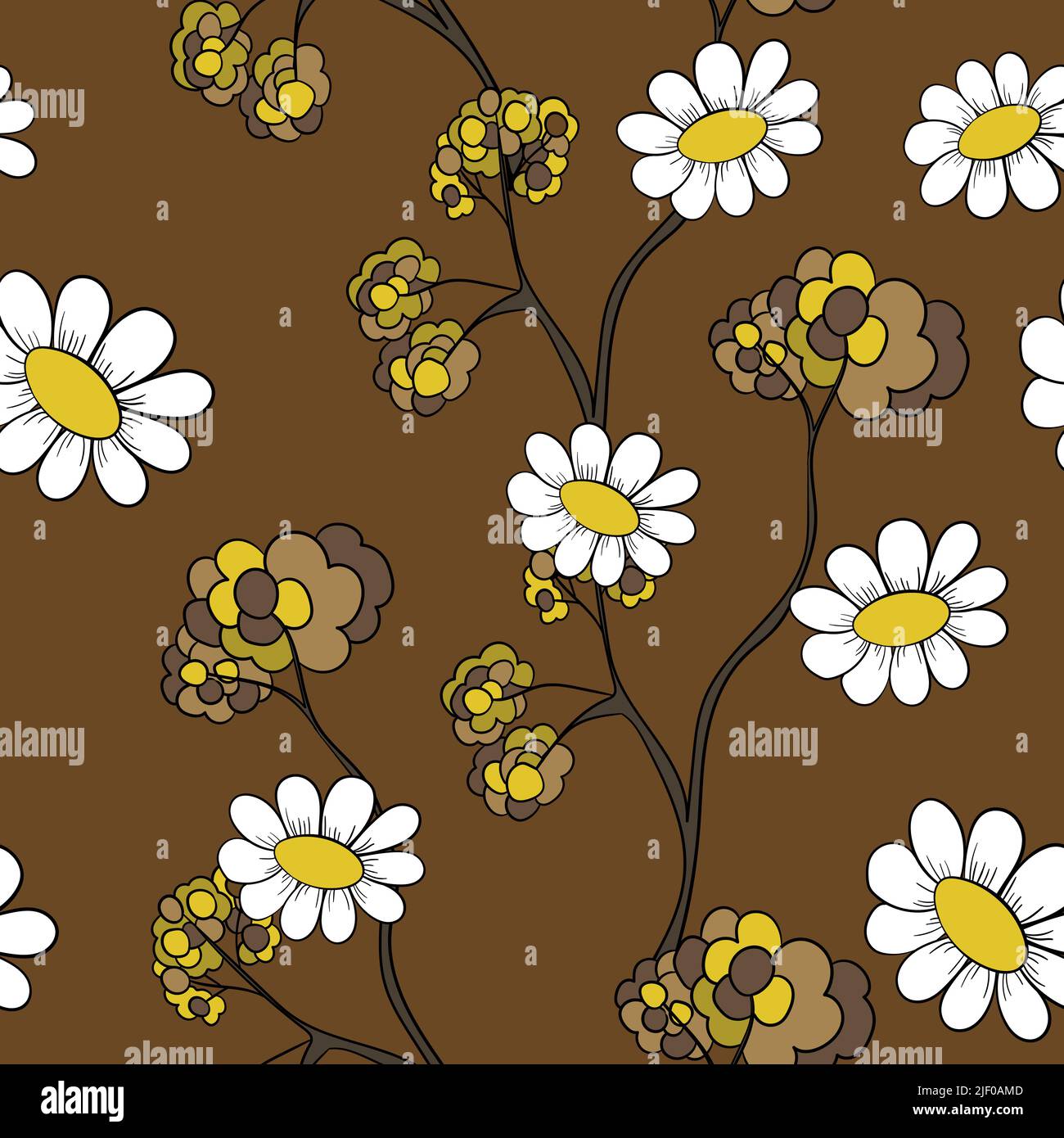 Seamless floral pattern based on traditional folk art ornaments ...