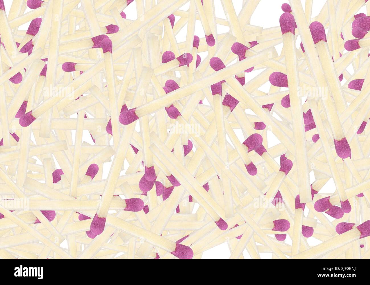 Abstract background made from matchsticks scattered on white Stock ...