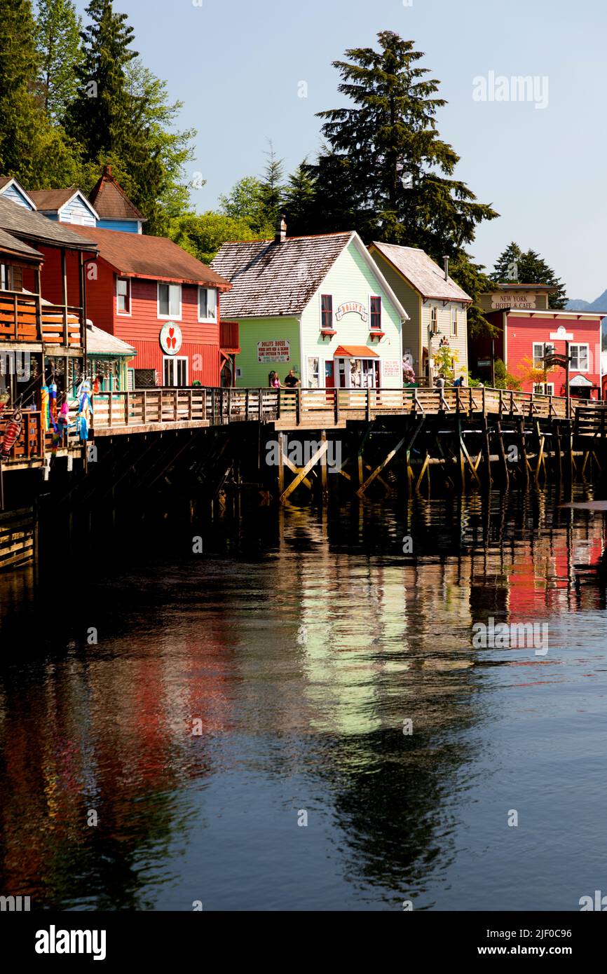 Creek Street, Ketchikan Creek boardwalk, historic red-light district ...