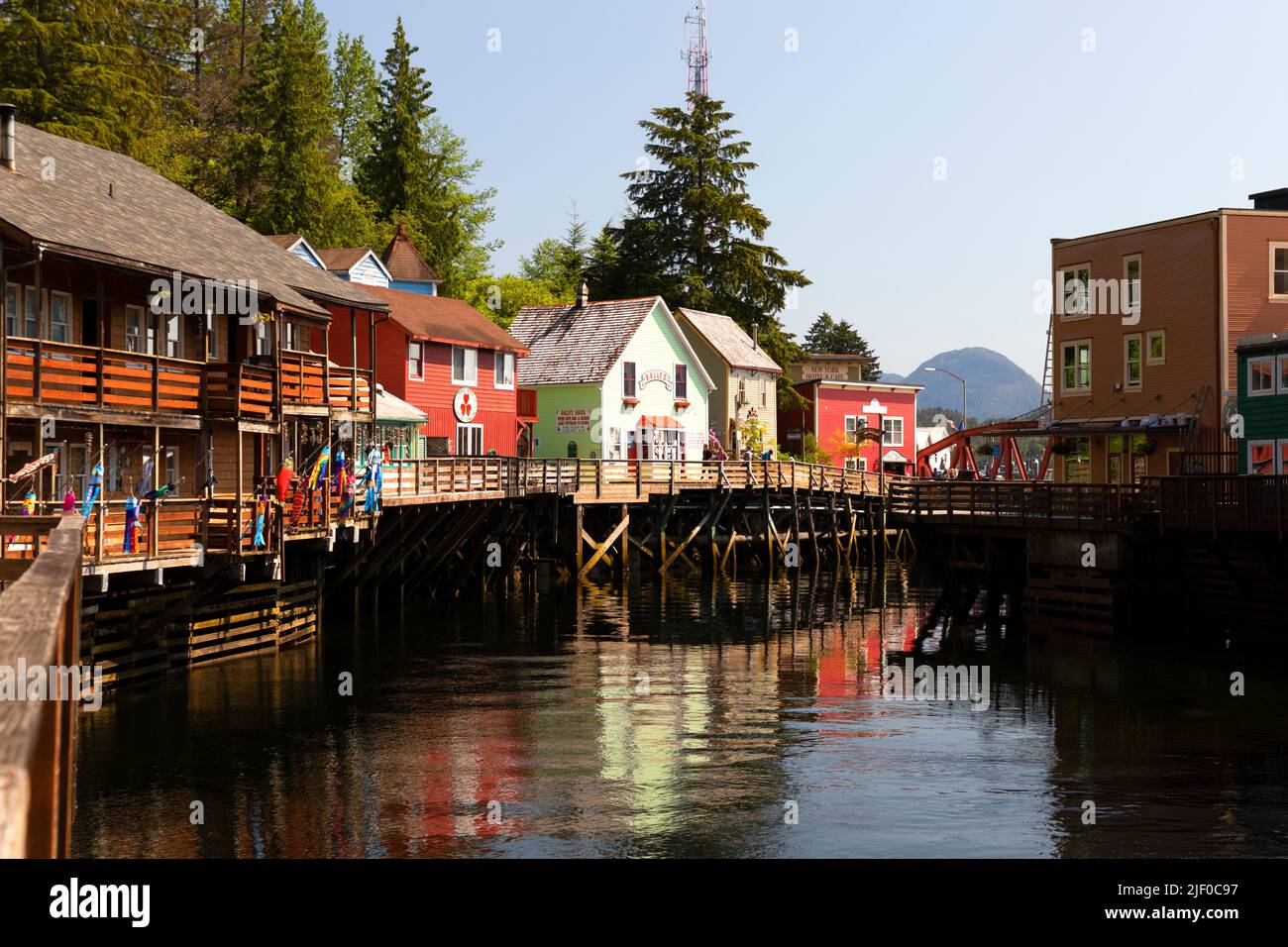 Creek Street, Ketchikan Creek boardwalk, historic red-light district ...