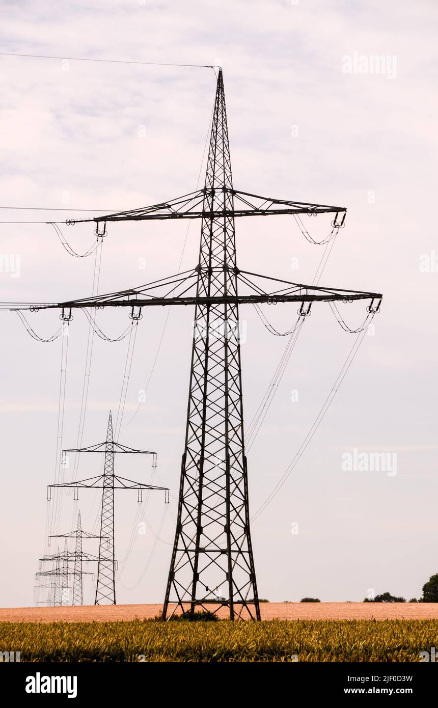 High Voltage Electric Transmission Tower Energy Pylon Stock Photo - Alamy