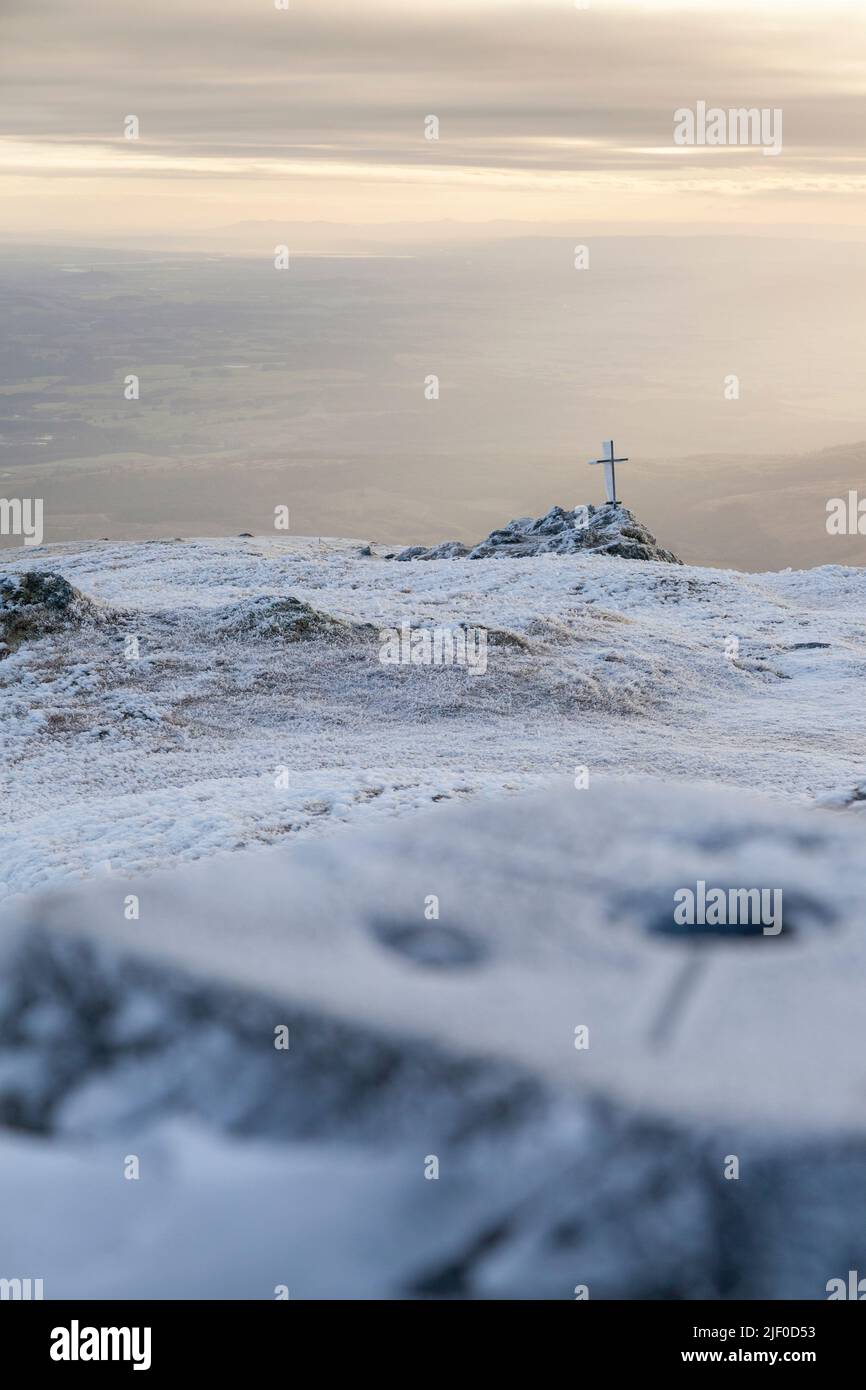 Iron Cross memorial near the summit of Ben Ledi mountain in Stirling ...