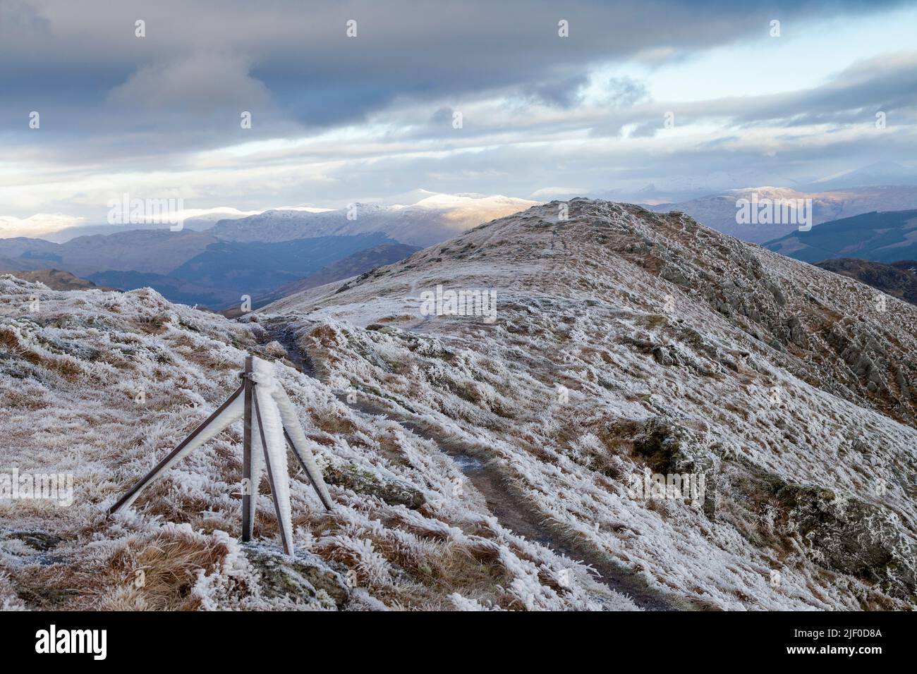 Looking North West from the summit of Ben Ledi in the Trossachs Stock ...