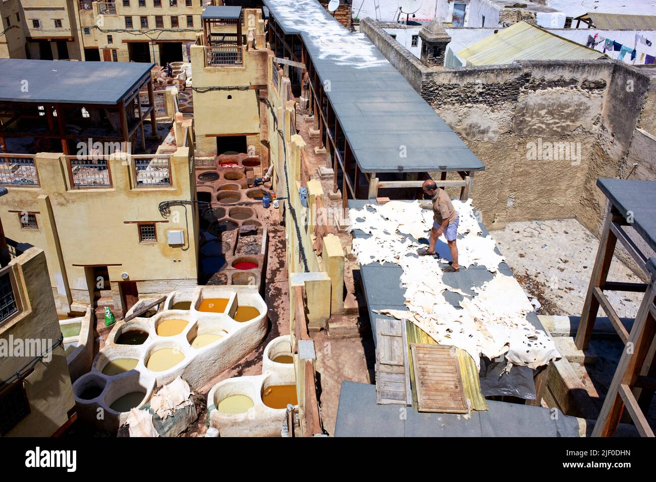 Morocco Fez. Tannery Sidi Moussa in the Medina Stock Photo - Alamy
