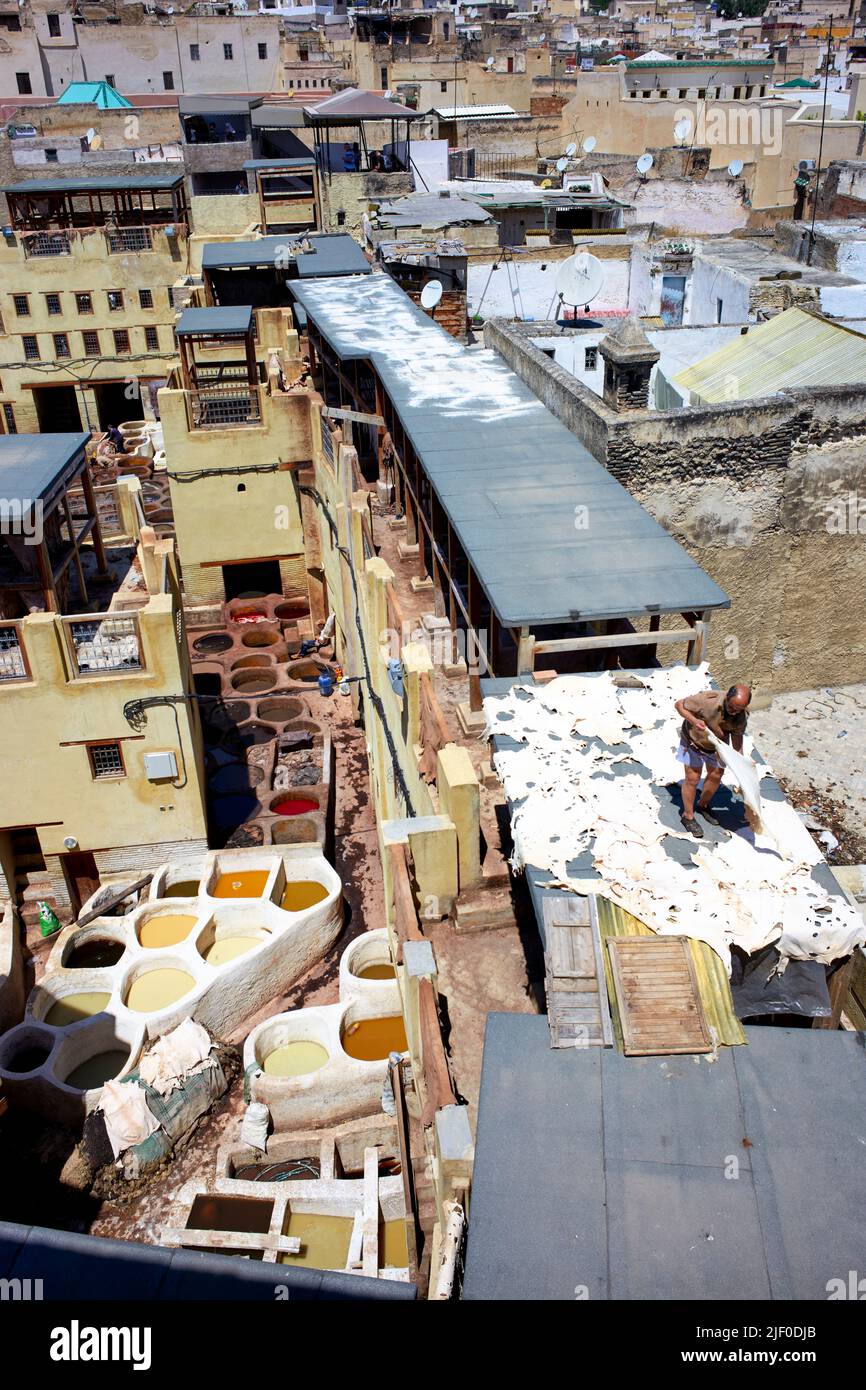 Morocco Fez. Tannery Sidi Moussa in the Medina Stock Photo - Alamy