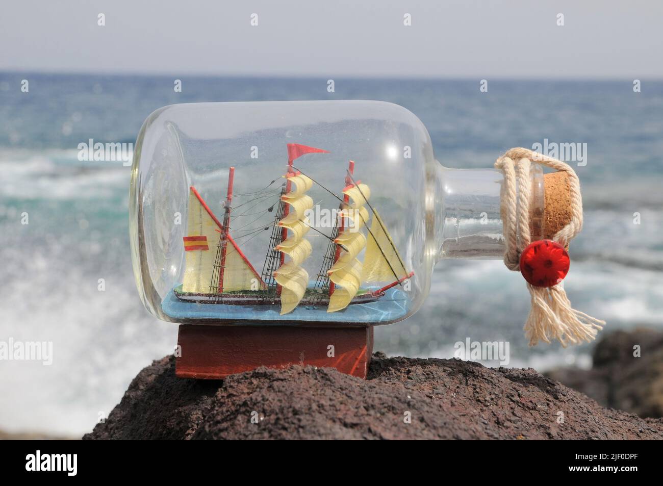 Ship at sea floating bottle hi-res stock photography and images - Alamy