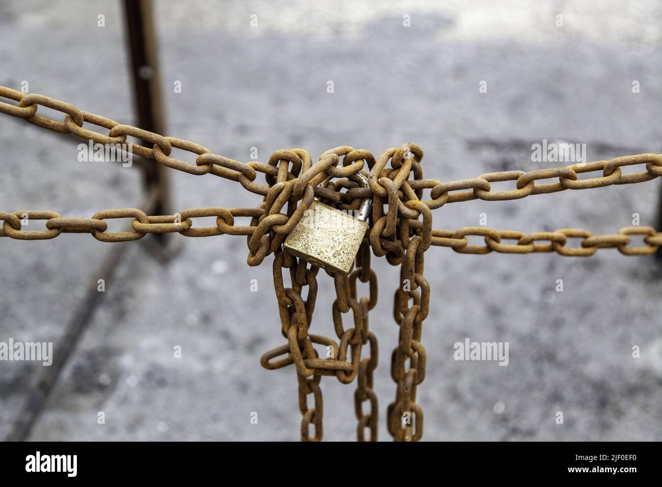 Detail of rusty and abandoned security locks, security Stock Photo - Alamy