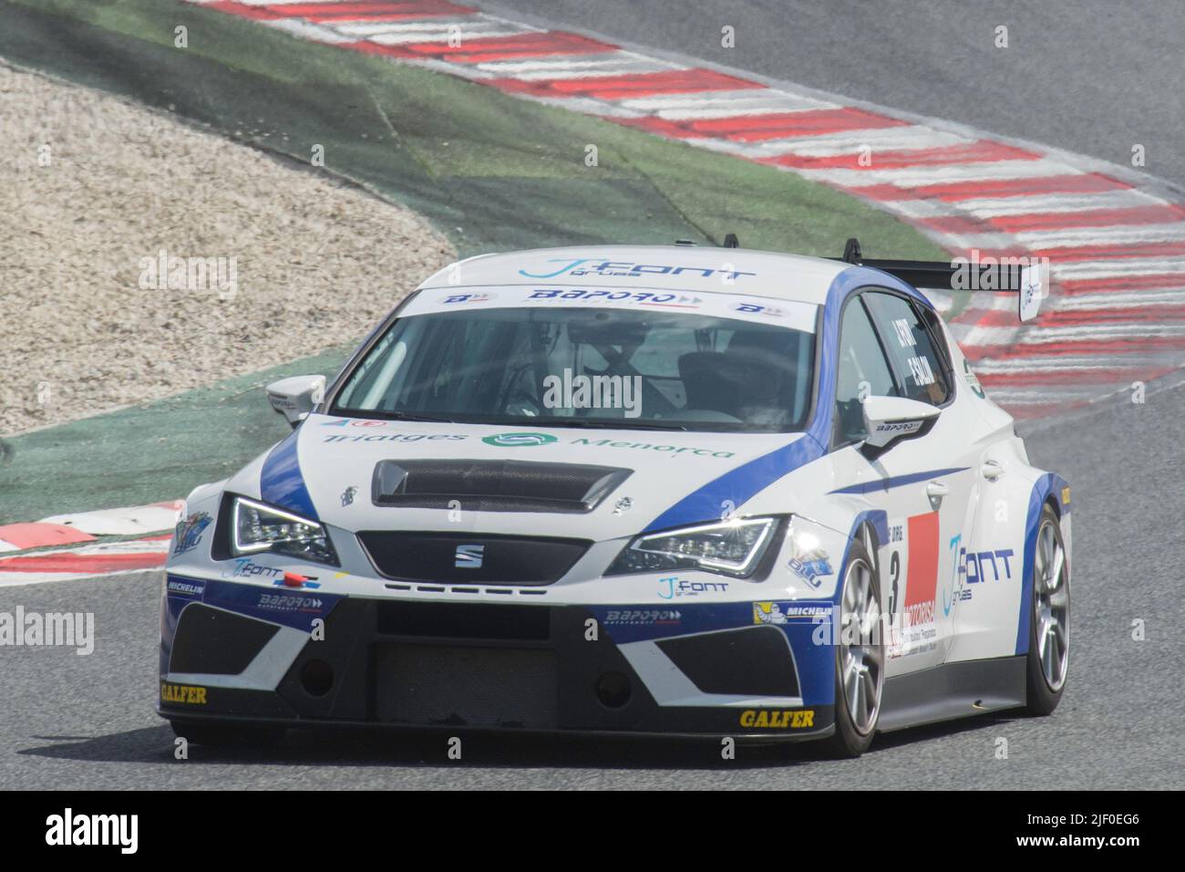 fast car in the asphalt. Seat Leon Supercopa MK3 Stock Photo - Alamy