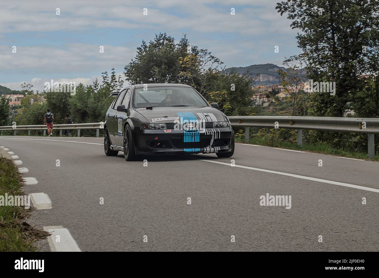 Fast spanish car in the asphalt. Seat Leon Supercopa MK1 Stock Photo ...