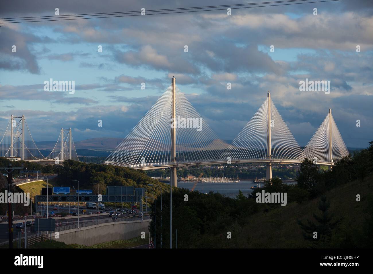 The Queensferry Crossing Bridge seen from Rosyth, Fife, Scotland Stock ...