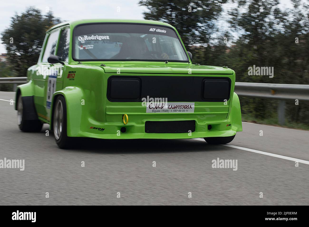 Classic little car in asphalt rally. Simca 1000 Rallye Stock Photo - Alamy