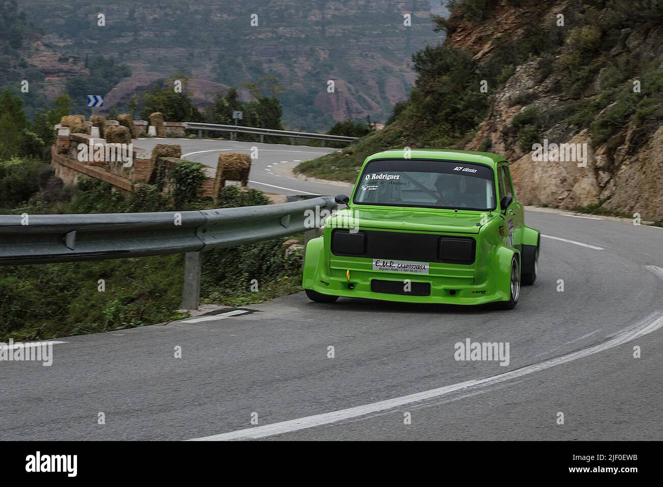Classic little car in asphalt rally. Simca 1000 Rallye Stock Photo - Alamy