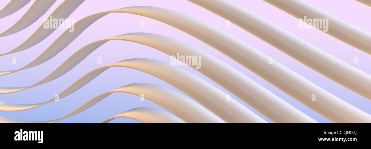 Abstract 3D rendering of fluent curved shapes as modern background for ...