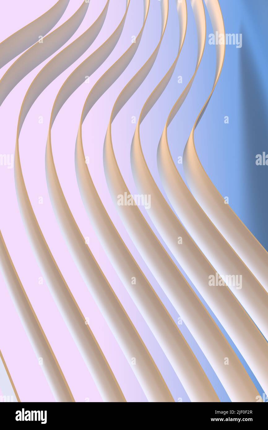 Abstract 3D rendering of fluent curved shapes as modern background for ...