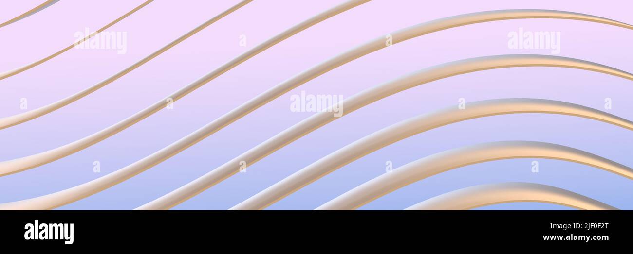 Abstract 3D rendering of fluent curved shapes as modern background for ...