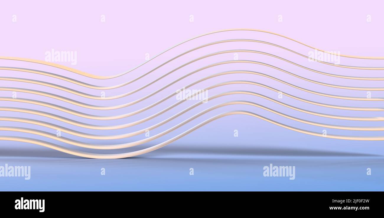 Abstract 3D rendering of fluent curved shapes as modern background for ...