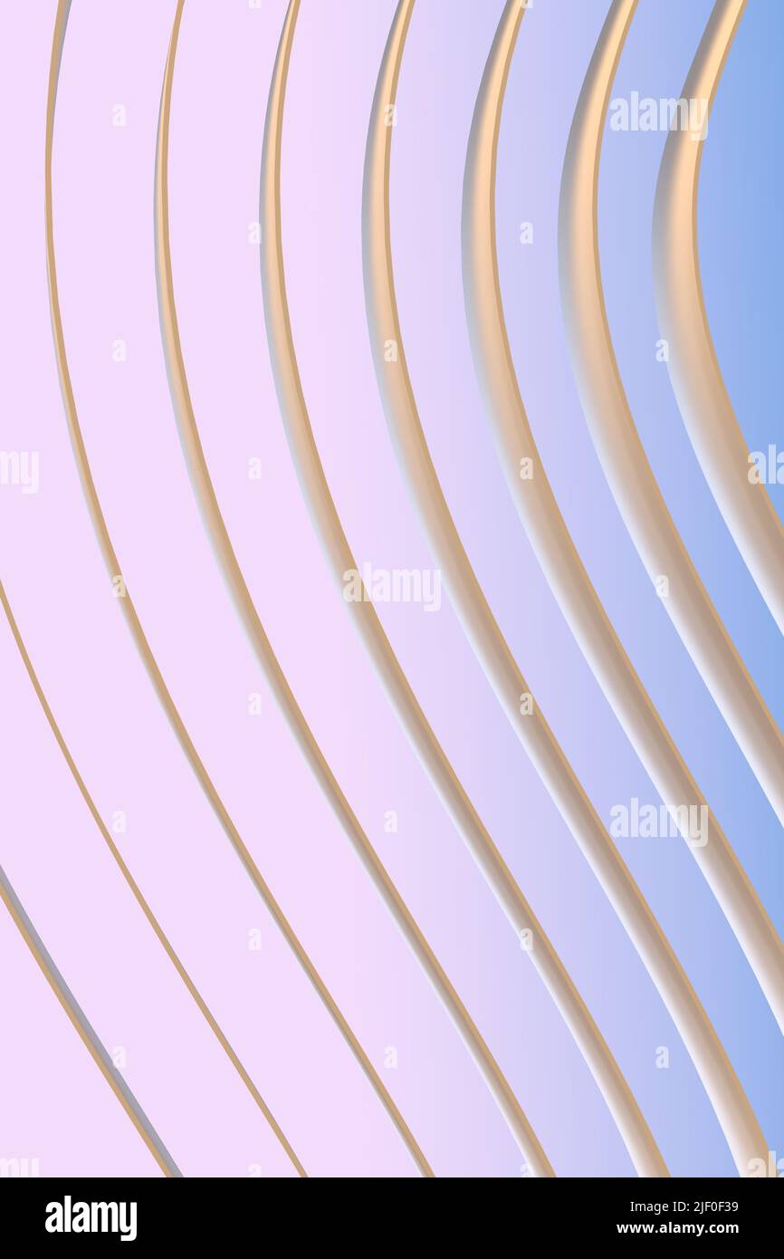 Abstract 3D rendering of fluent curved shapes as modern background for ...