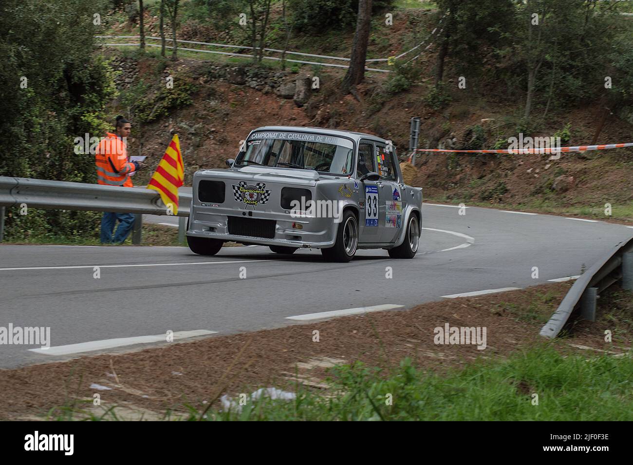Classic little car in asphalt rally. Simca 1000 Rallye Stock Photo - Alamy