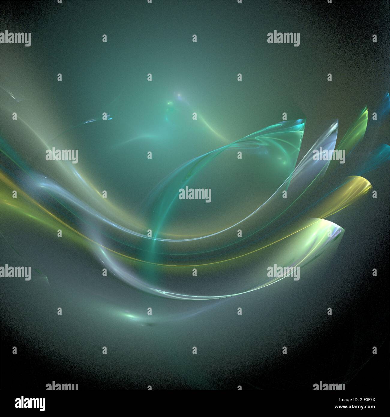 bright abstract linear background, green digital drawing on black ...