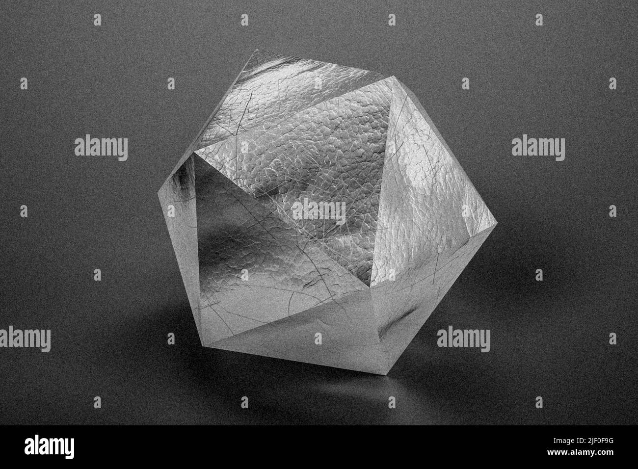 Abstract 3D rendering of geometric ikosaeder shape as modern background ...