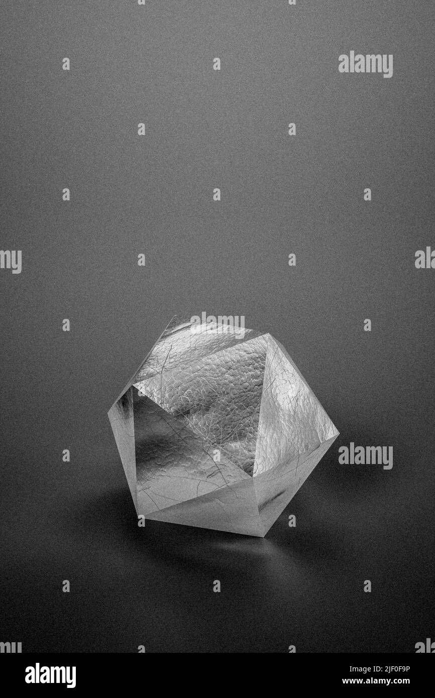 Abstract 3D rendering of geometric ikosaeder shape as modern background ...