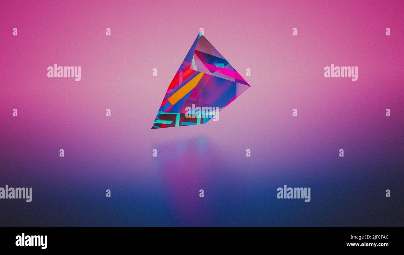Abstract 3D rendering of geometric prism shape as modern background for ...