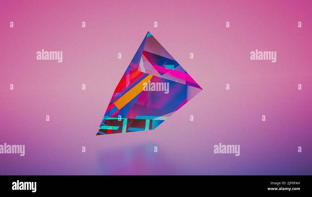Abstract 3D rendering of geometric prism shape as modern background for ...