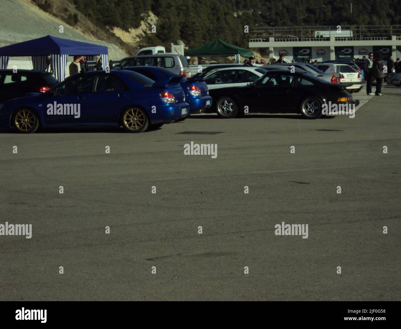 Modern AWD japan sports car in the track. Subaru Impreza Stock Photo ...