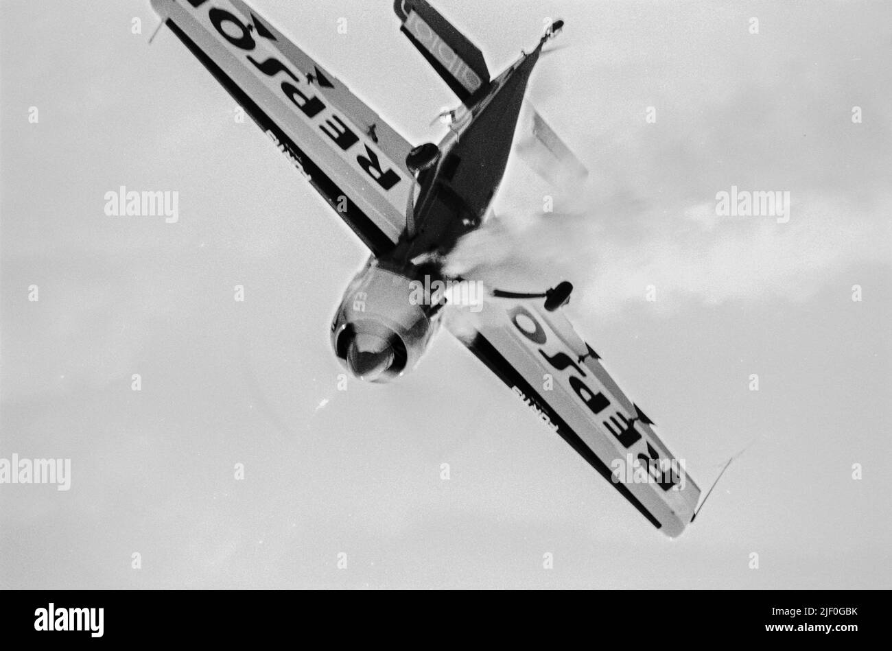 Special acrobatics plane in the sky show. Sukhoi Su-26 Stock Photo - Alamy