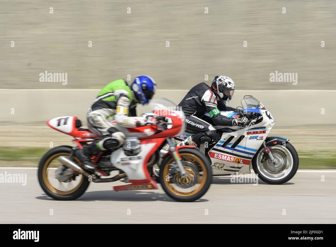 Classic fast track motor bike. Suzuki GSX R Stock Photo - Alamy