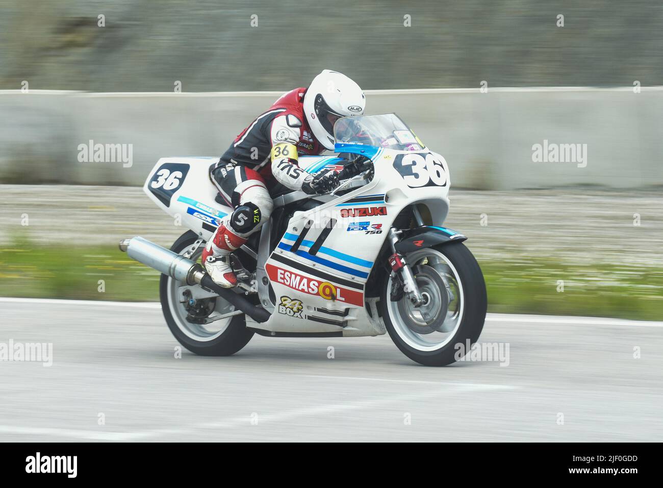 Classic fast track motor bike. Suzuki GSX R Stock Photo - Alamy