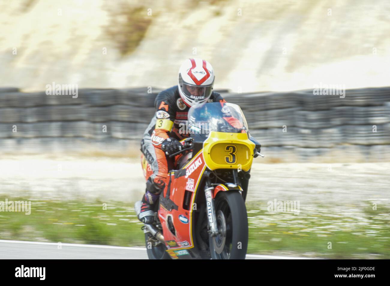 Classic fast track motor bike. Suzuki GSX R Stock Photo - Alamy