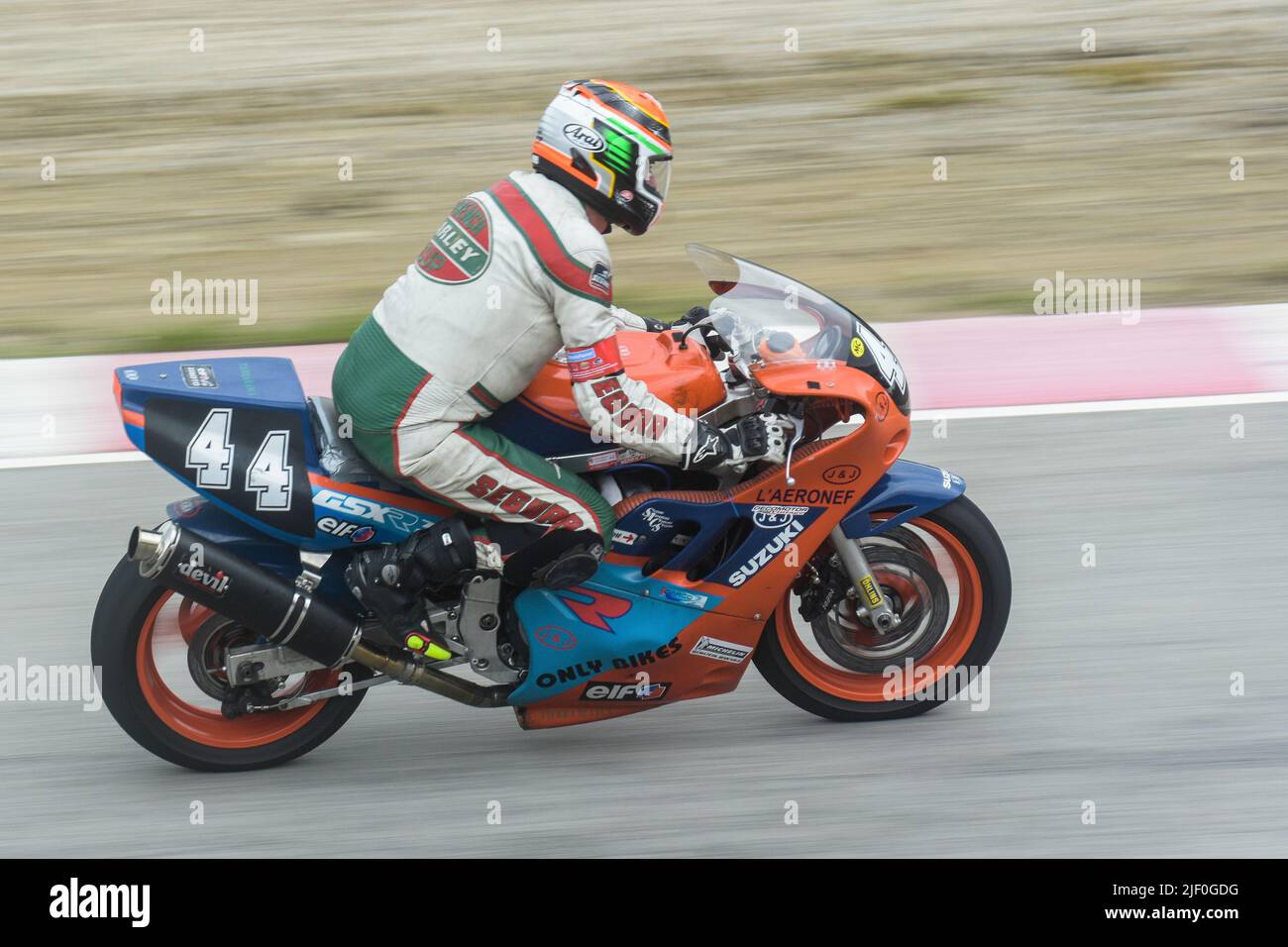Classic fast track motor bike. Suzuki GSX R Stock Photo - Alamy