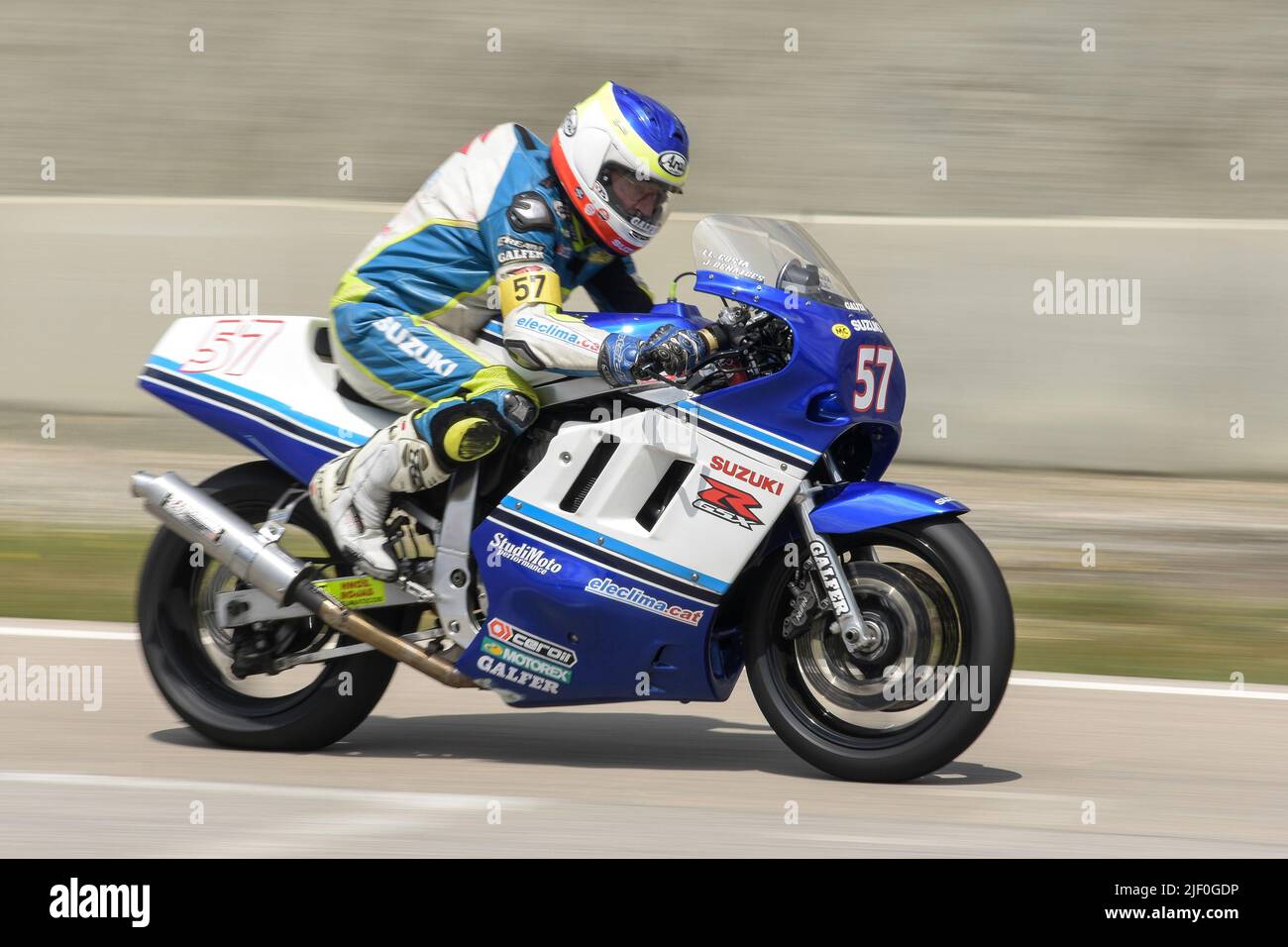 Classic fast track motor bike. Suzuki GSX R Stock Photo - Alamy