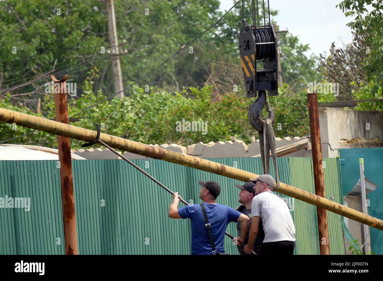 MAIAKY, UKRAINE - JUNE 27, 2022 - The village of Maiaky recovers from a ...
