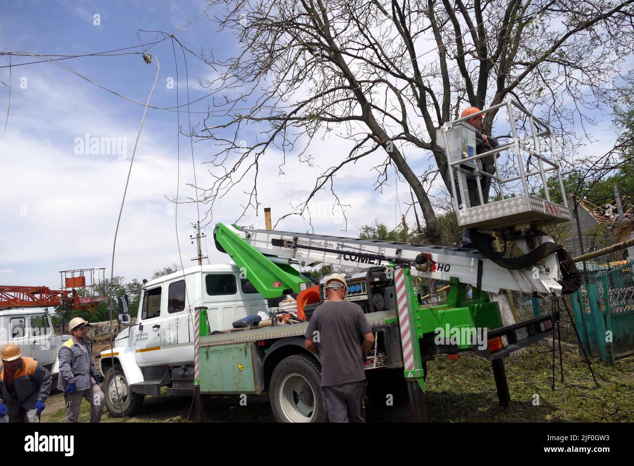 MAIAKY, UKRAINE - JUNE 27, 2022 - The village of Maiaky recovers from a ...