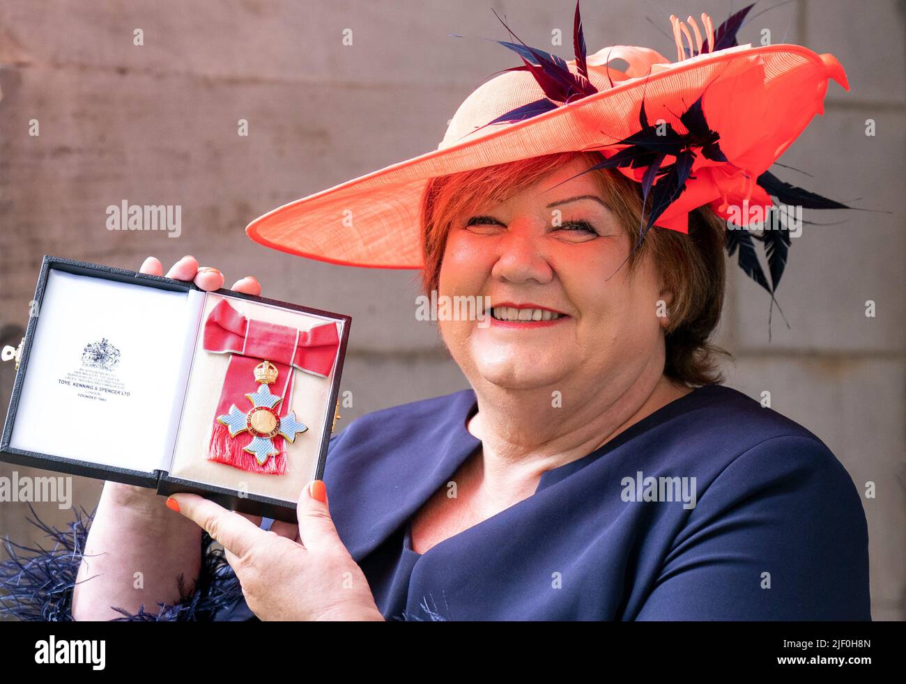Prof Fiona McQueen after receiving her CBE from the Princess Royal at ...