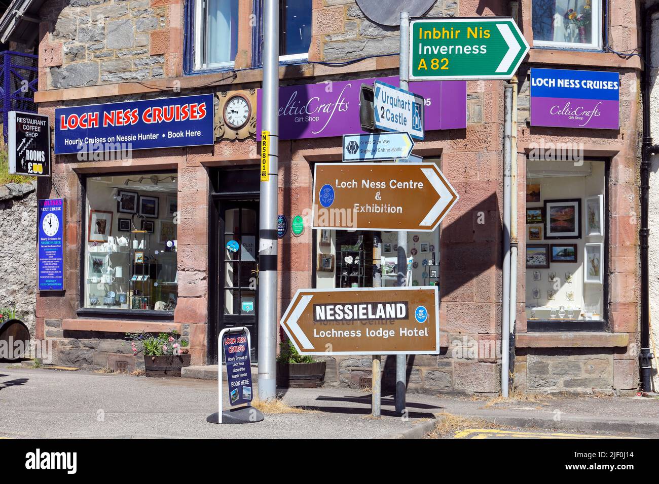 Souvenir shop, Drumnadrochit, Inverness, near Loch Ness advertising ...