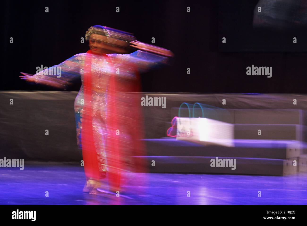 Yogyakarta, Indonesia, June 28, 2022,Didik Nini Thowok perform a mask ...