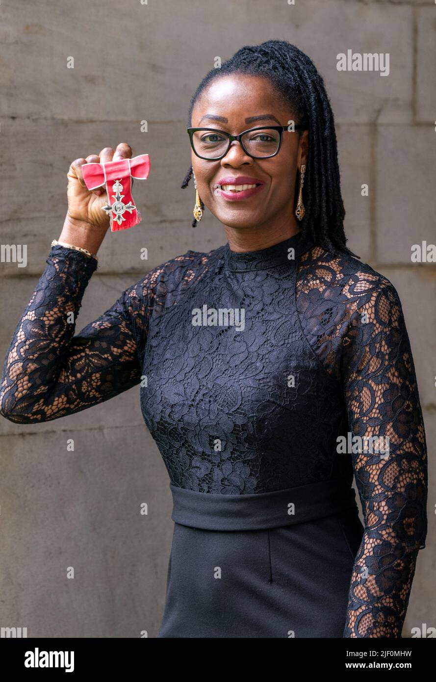 Dr Adaeze Ifezulike after receiving her MBE from the Princess Royal at ...