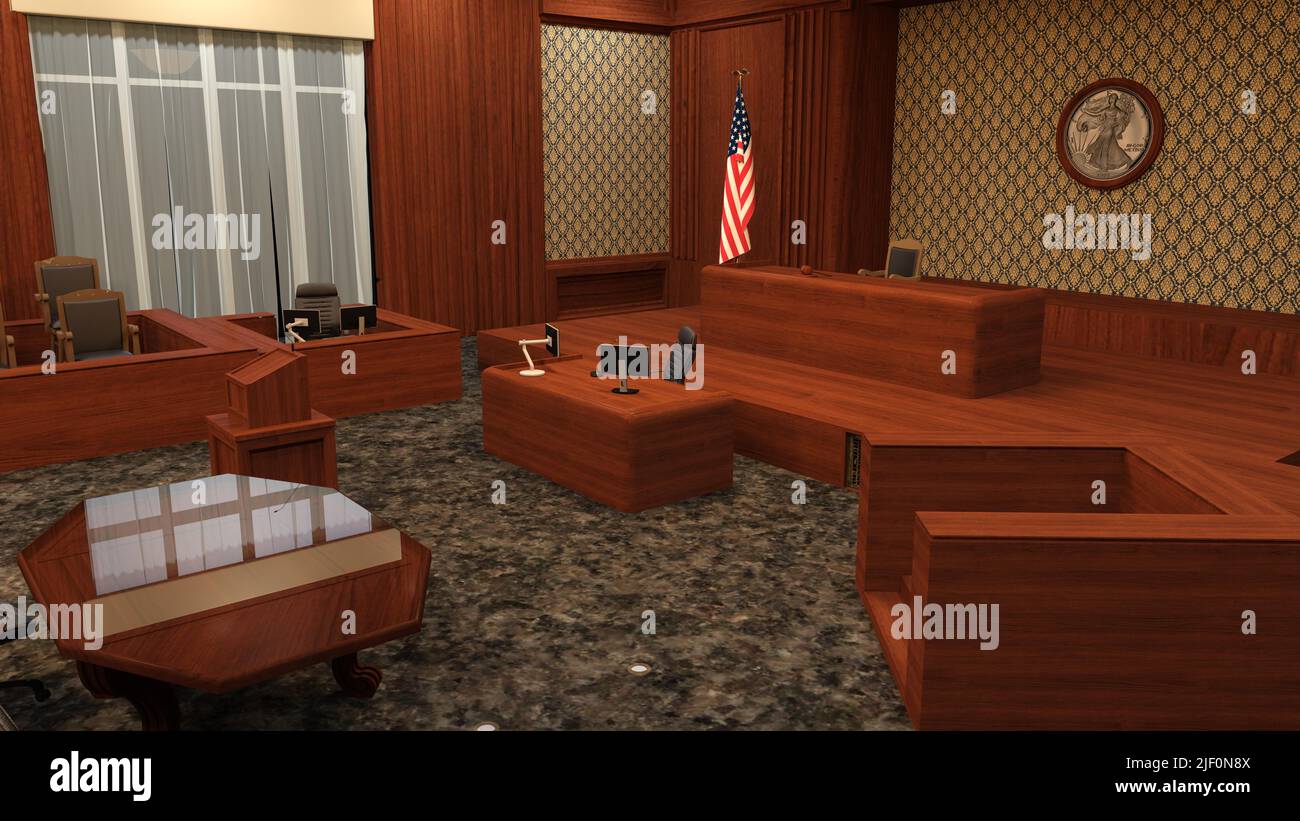 Empty courtroom interior hi-res stock photography and images - Alamy