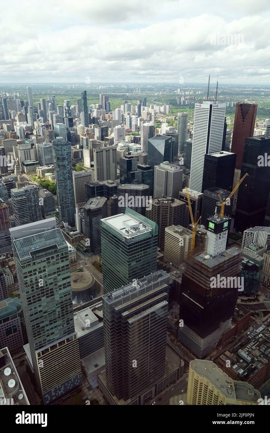 View of Toronto's Financial District from the CN Tower, Toronto ...