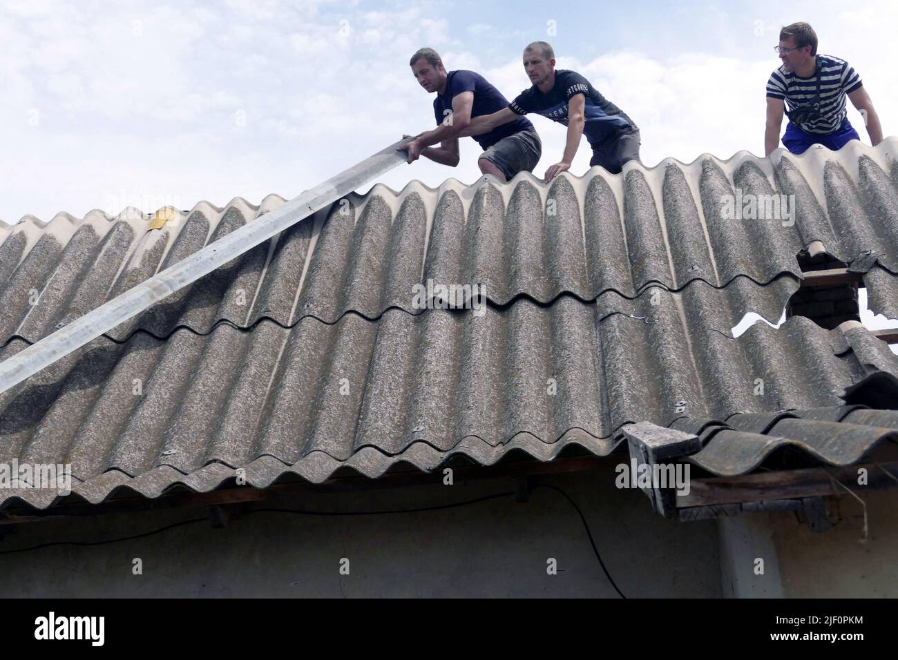 Maiaky, Ukraine - June 27, 2022 - The village of Maiaky recovers from a ...