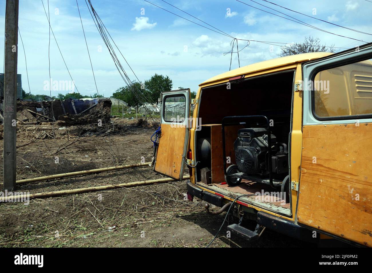 Maiaky, Ukraine - June 27, 2022 - The village of Maiaky recovers from a ...