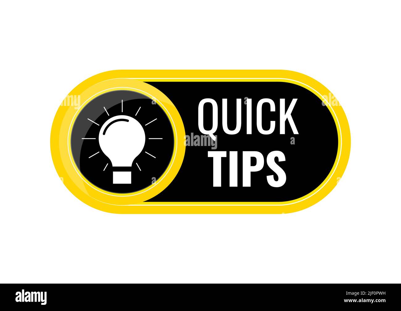 Quick tips button with light bulb badge vector icon Stock Vector Image ...