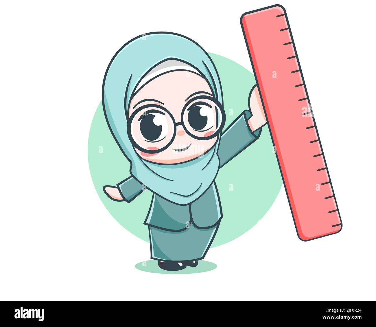 Cute female muslim teacher cartoon character Stock Vector Image & Art ...
